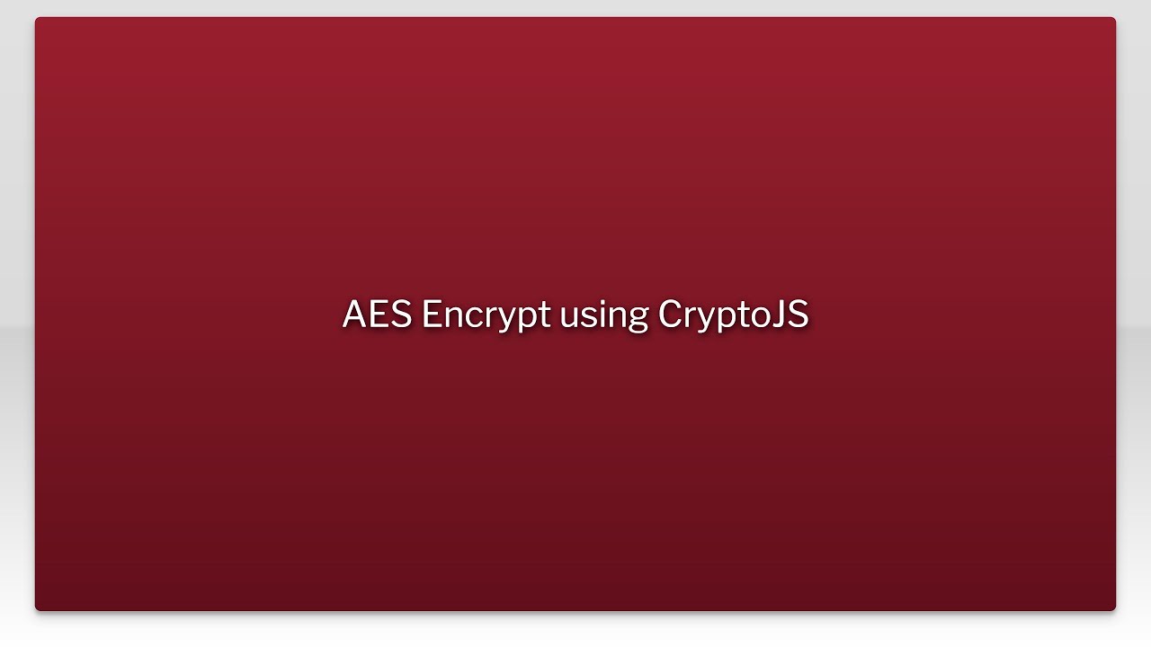 AES Encrypt using CryptoJS