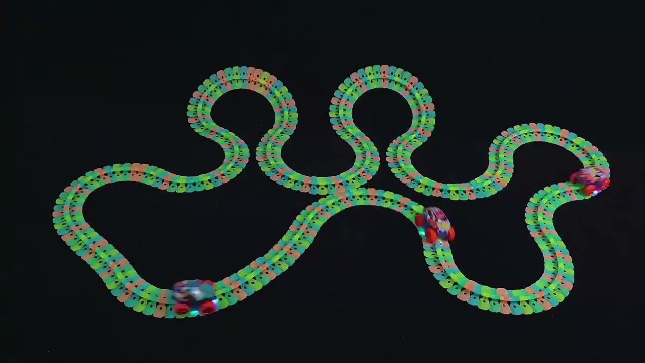 DIY changeable railway race car track play set toys electric slot car flexible racing track for kids