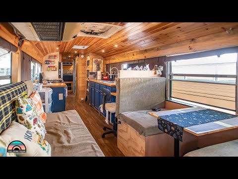 2005 School Bus Becomes a Cozy, Off-Grid Cabin on Wheels, Was Designed ...