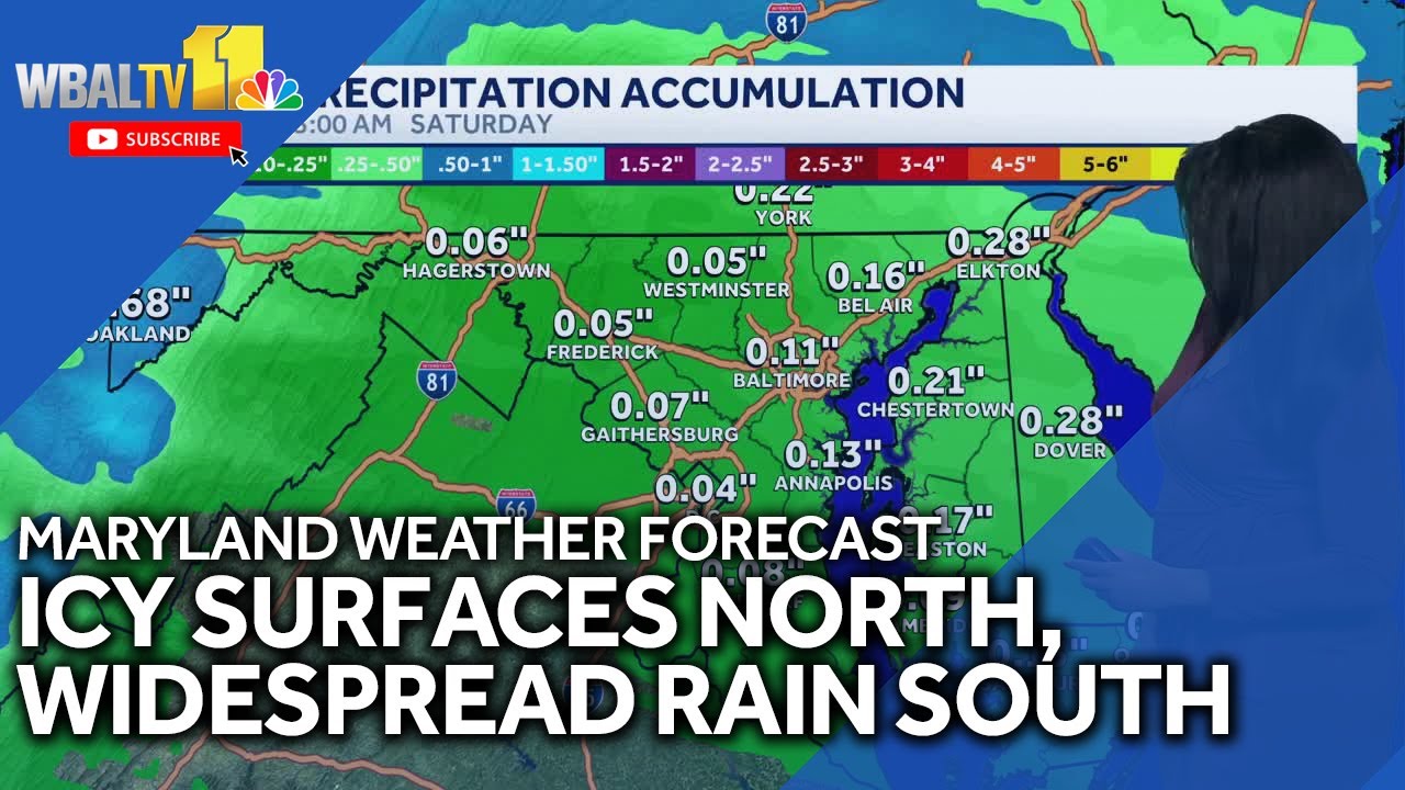 Wintry mix moves through Maryland Friday