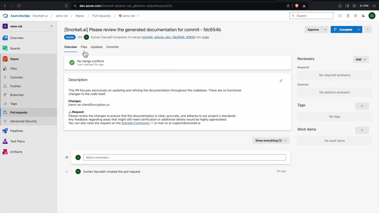 Snorkell Azure Devops AI Documentation Generation