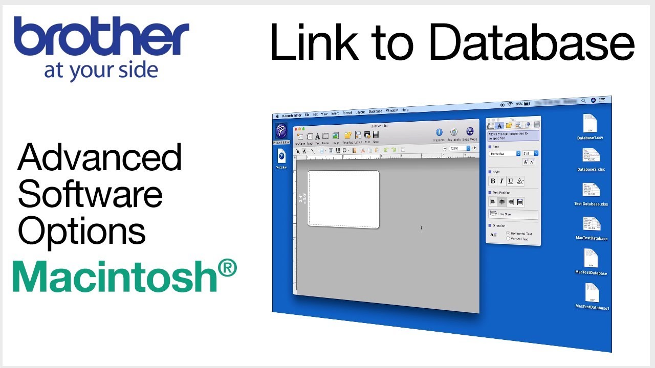 P-touch Editor – create label from database or spreadsheet - Macintosh
