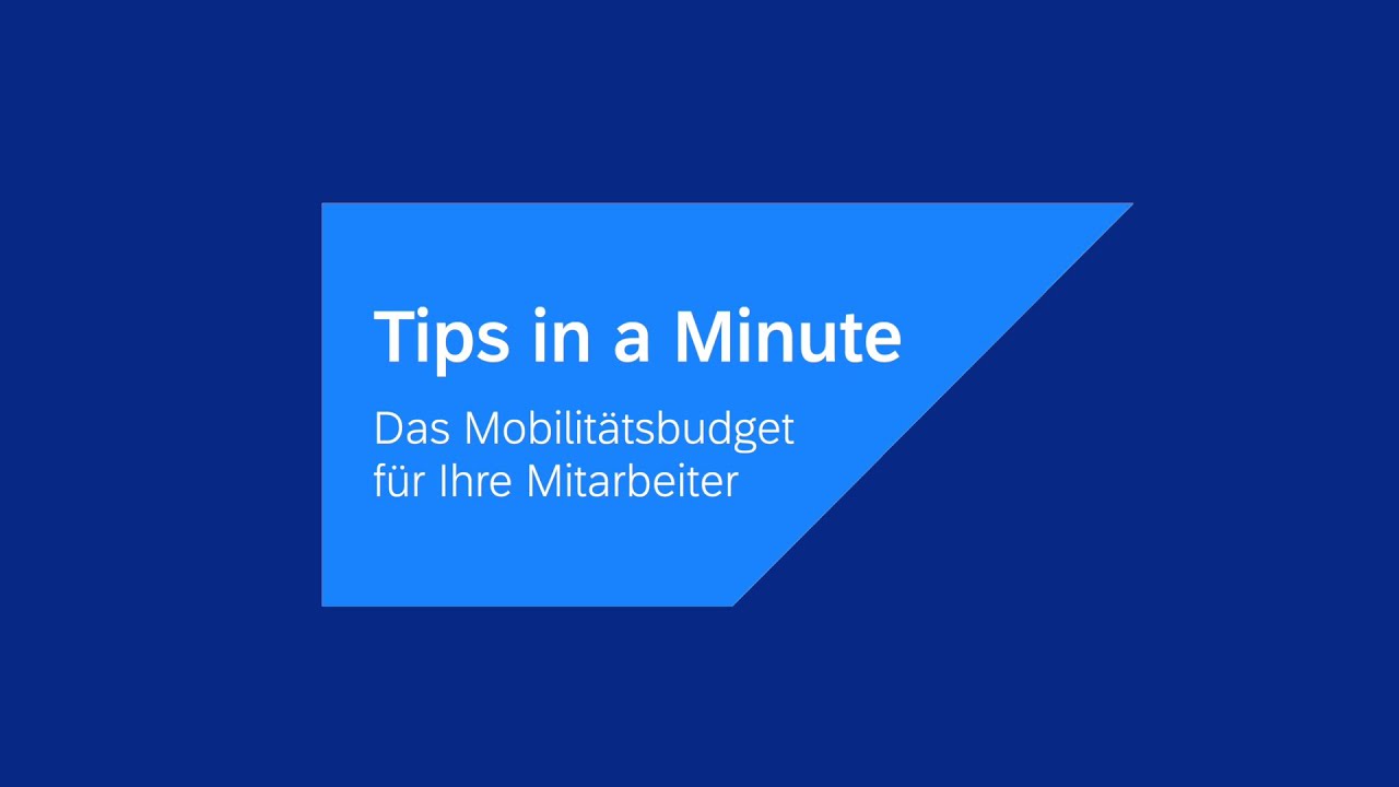 Mobilitätsbudget mit SAP-Concur-Lösungen