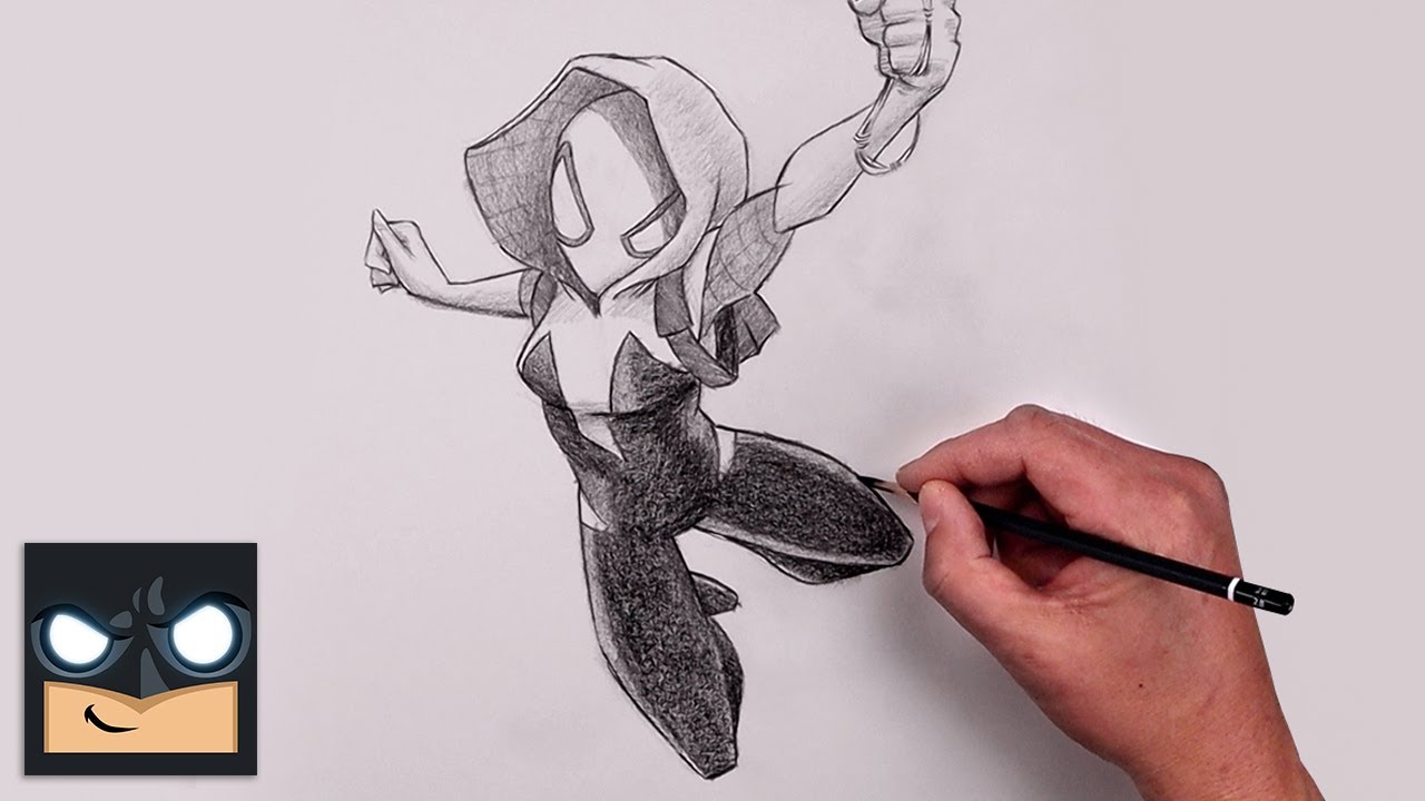 How To Draw Spider Gwen | YouTube Studio Sketch Tutorial