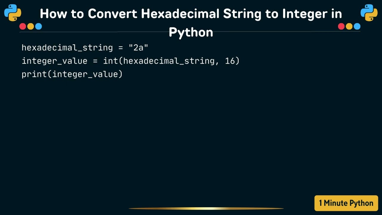 How to Convert Hexadecimal String to Integer in Python