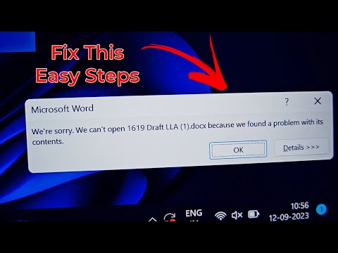 Fix Microsoft Word Error "Can't open File", Fix corrupted Docx File with this easy steps