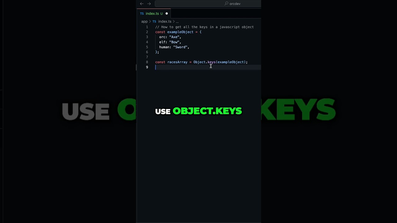 How to get all the keys in a JavaScript object