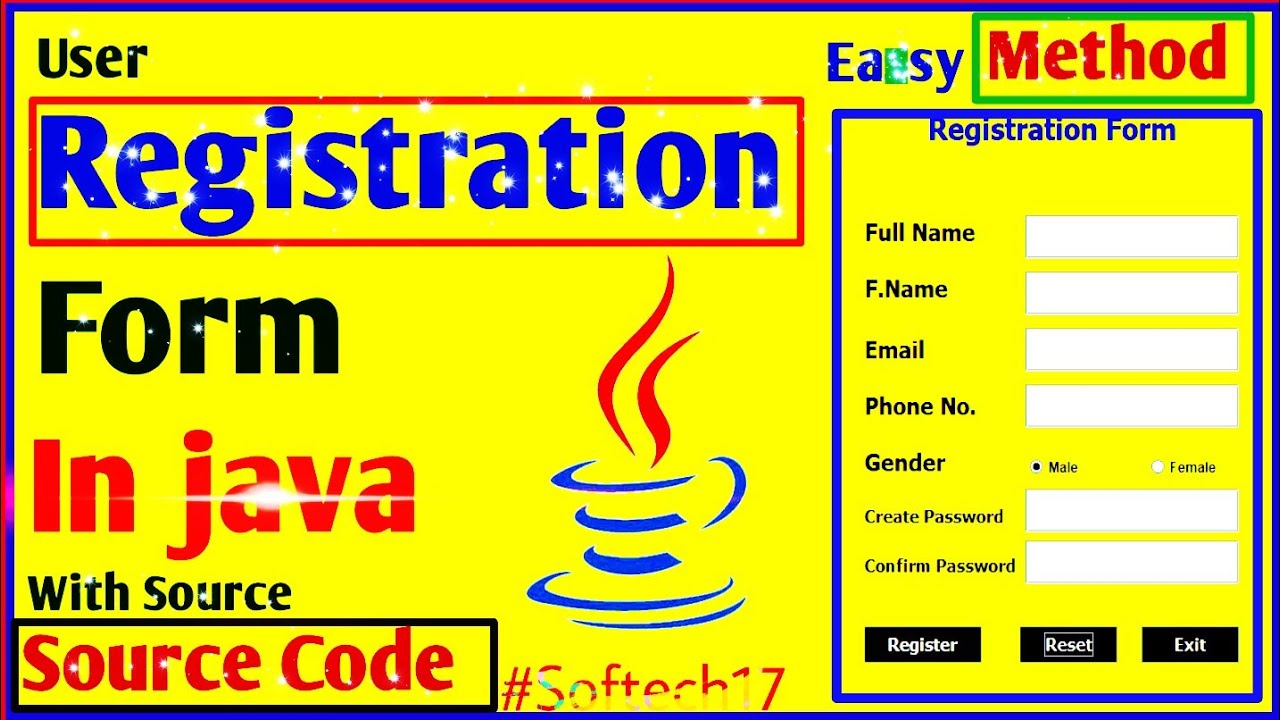 How to create User Registration Form in java using swing||Registration Form in java