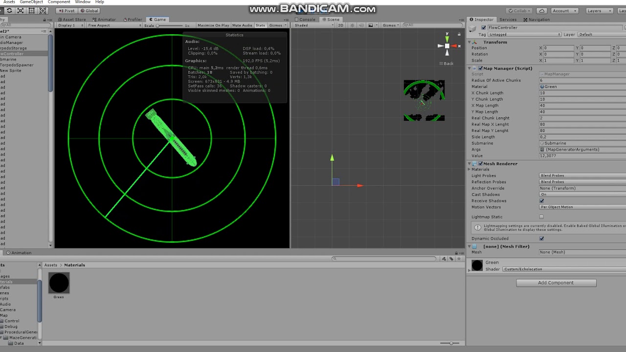 submarine 2D game prototype