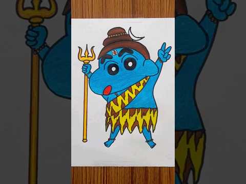 bhola baba in shinchan voice drawing 🙏💙 || #bholababainshinchan #trending #viral #drawing #shorts