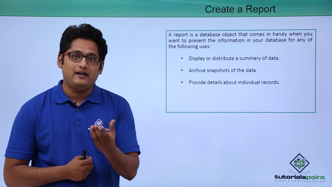 MS Access 2016 - Create a Report