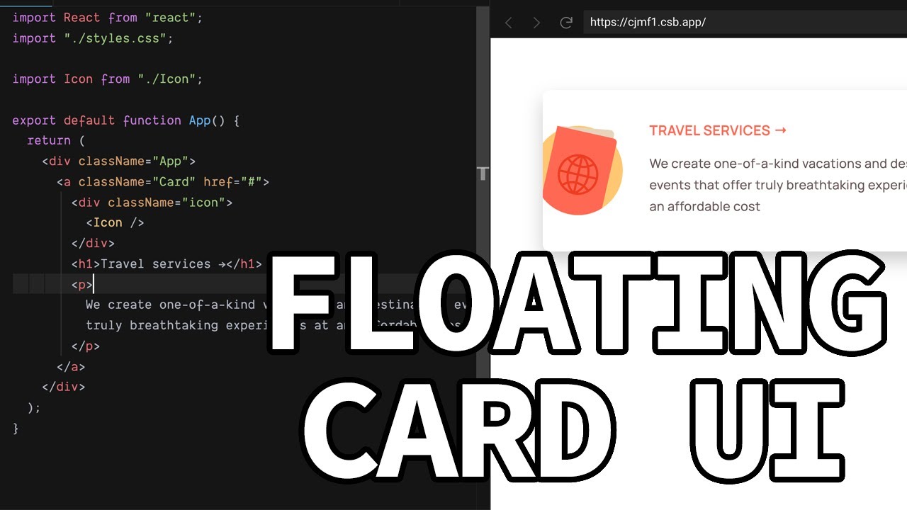 Peaceful UI: Building a floating card UI with HTML/CSS/JS/React