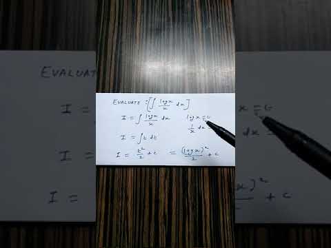 Evaluate [ Integration (logx/x)dx] nice trick #shorts #maths shorts #maths tricks