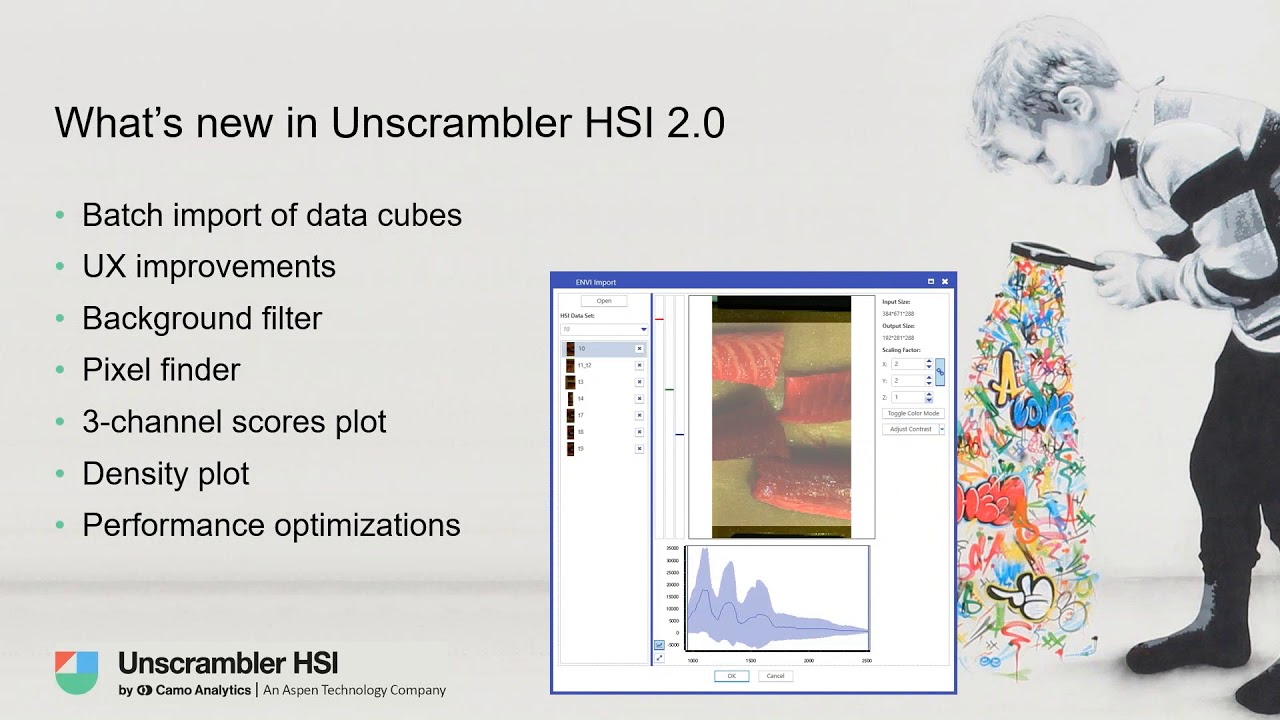 New Unscrambler HSI: Explorative, multivariate analysis of hyperspectral images (HSI)