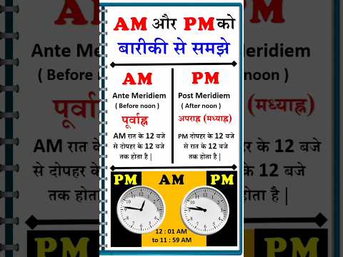 AM Aur PM Ka Matlab Kya Hota Hai | AM And PM Full Form #fullforms #shorts #youtubeshorts #gk