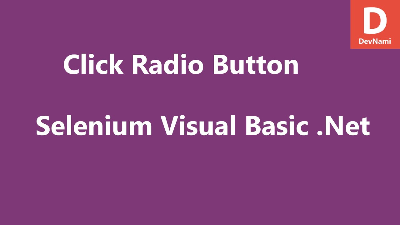 Selenium Visual Basic .Net Click Radio Button