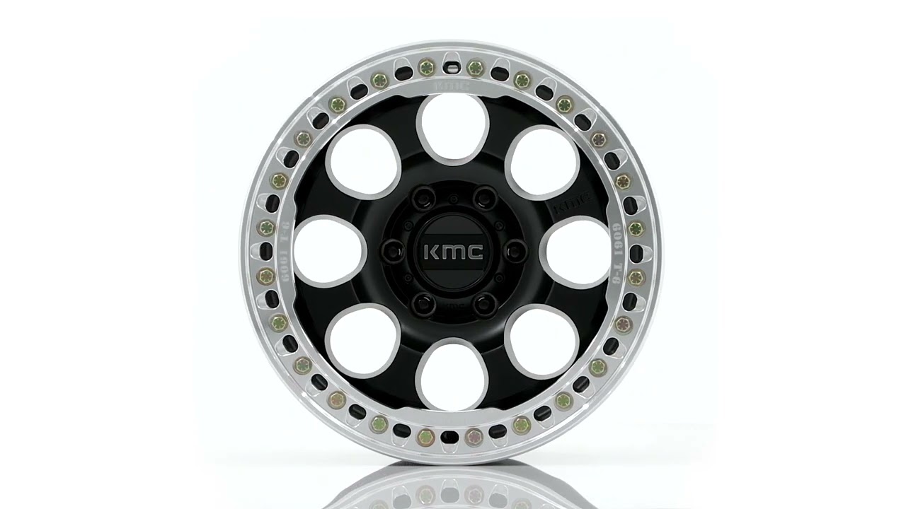 KMC KM237 RIOT BEADLOCK - 17X9 - SATIN BLACK WITH MACHINED RING