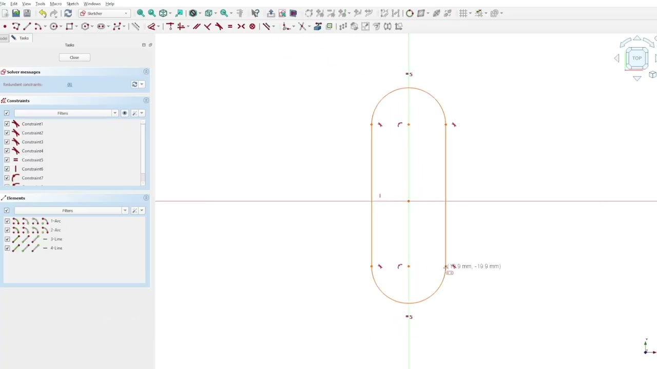 FreeCAD 1.0 redundant constraint solver