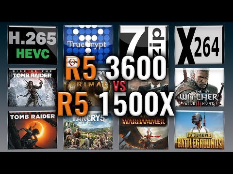 Ryzen 5 3600 vs Ryzen 5 1500X Benchmarks | Test Review | Comparison | Gaming | 13 Tests