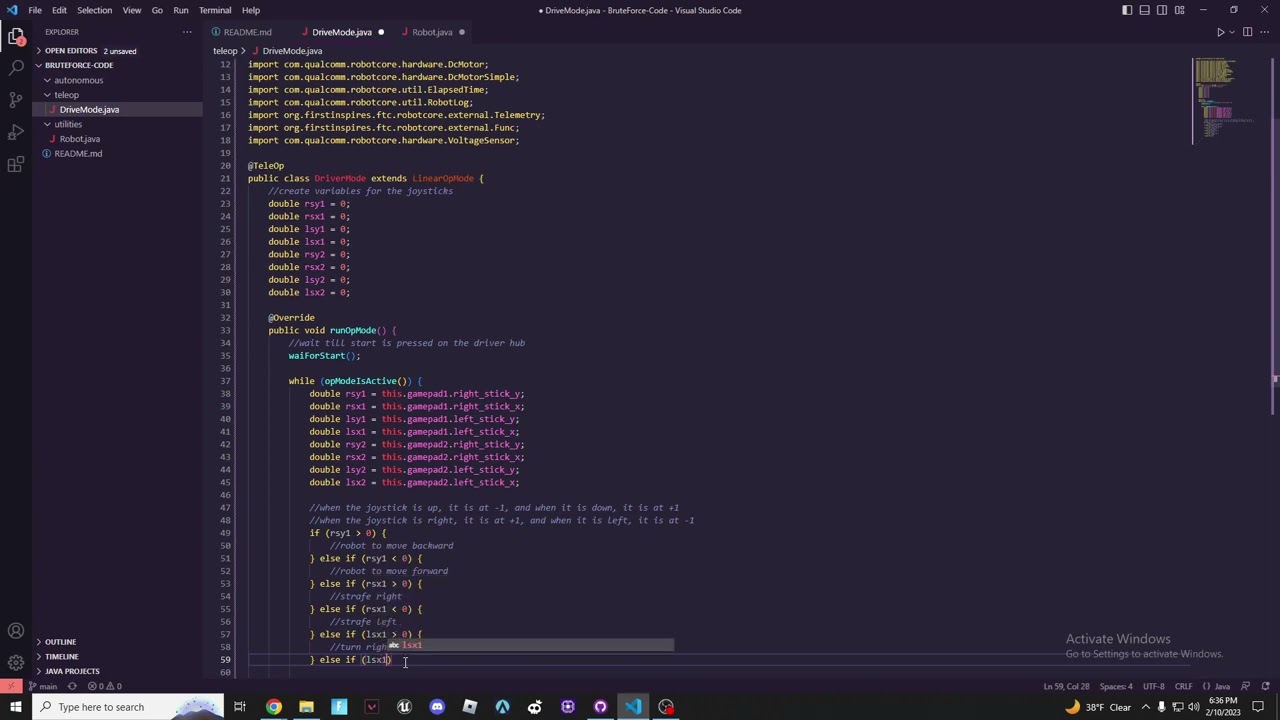 Creating a Basic TeleOp Program (Strafing, Rotating, and Moving)