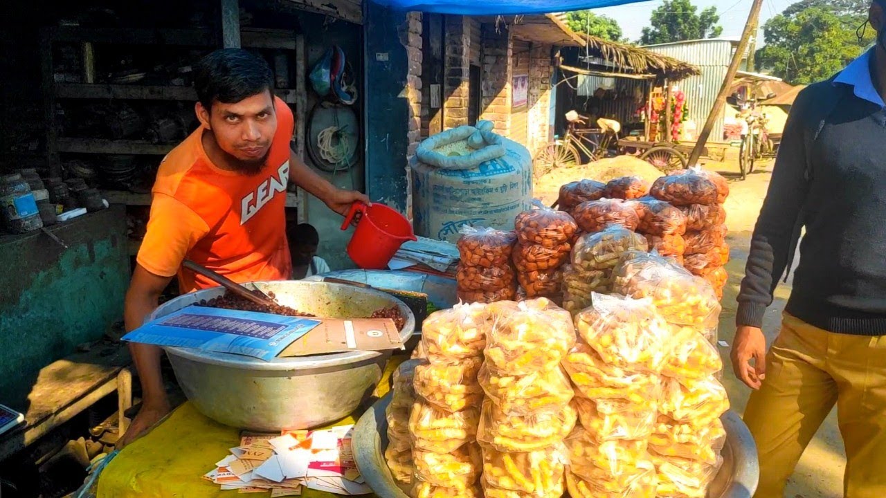 Bangladesh best jhal Muri || street food BD || Sawon Biswas ||