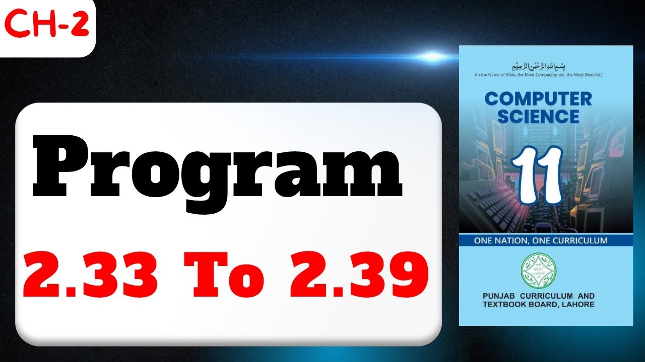 Programs 2.33 To 2.39 | Range Function in Python  | Python For Loop Programs | 11th Class Computer 