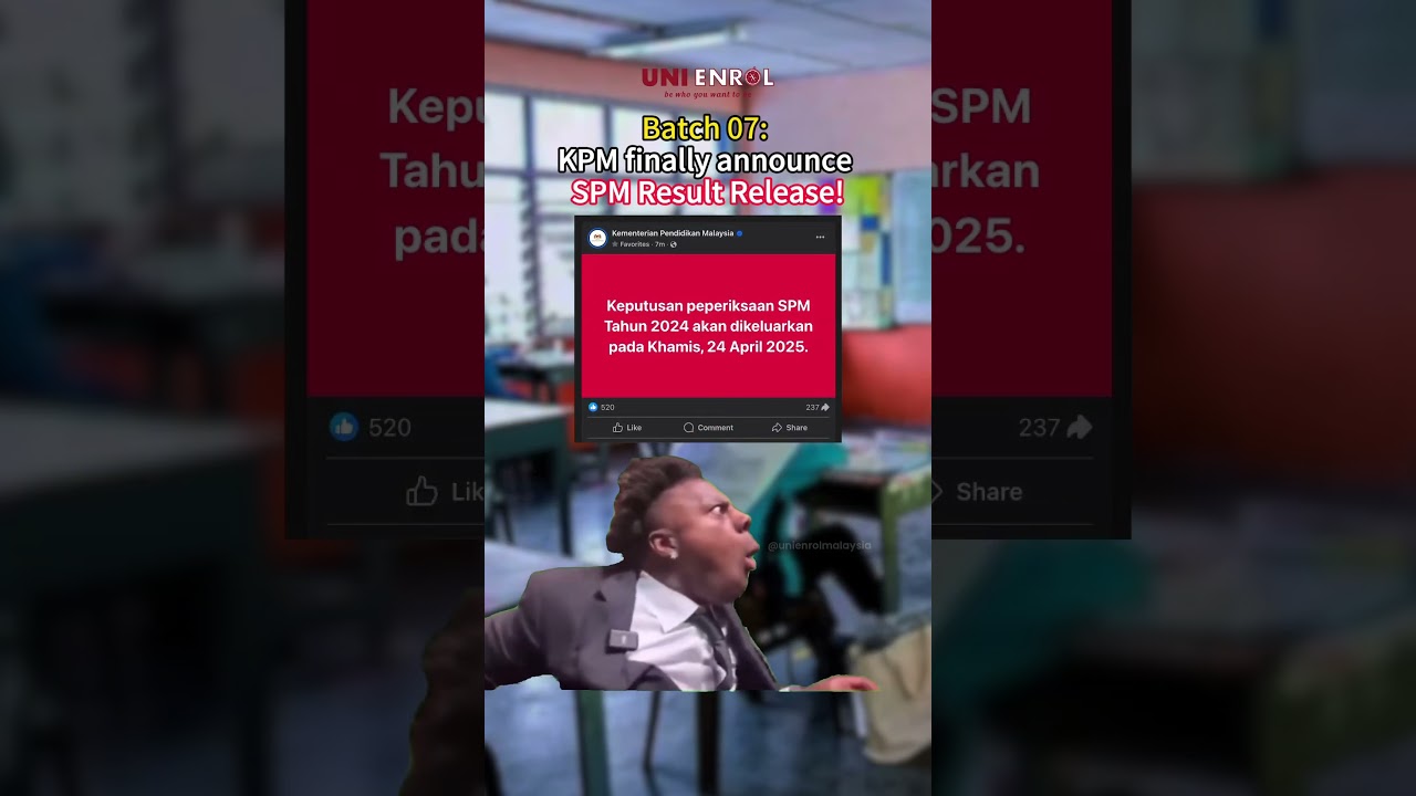 Spm 2024 result release will be announced 24 April 2025! #spm #results #malaysia #unienrol #memes