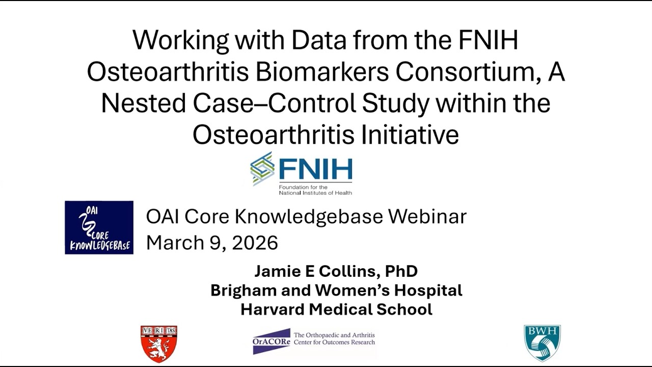 Working with Data from the FNIH Osteoarthritis Biomarkers Consortium