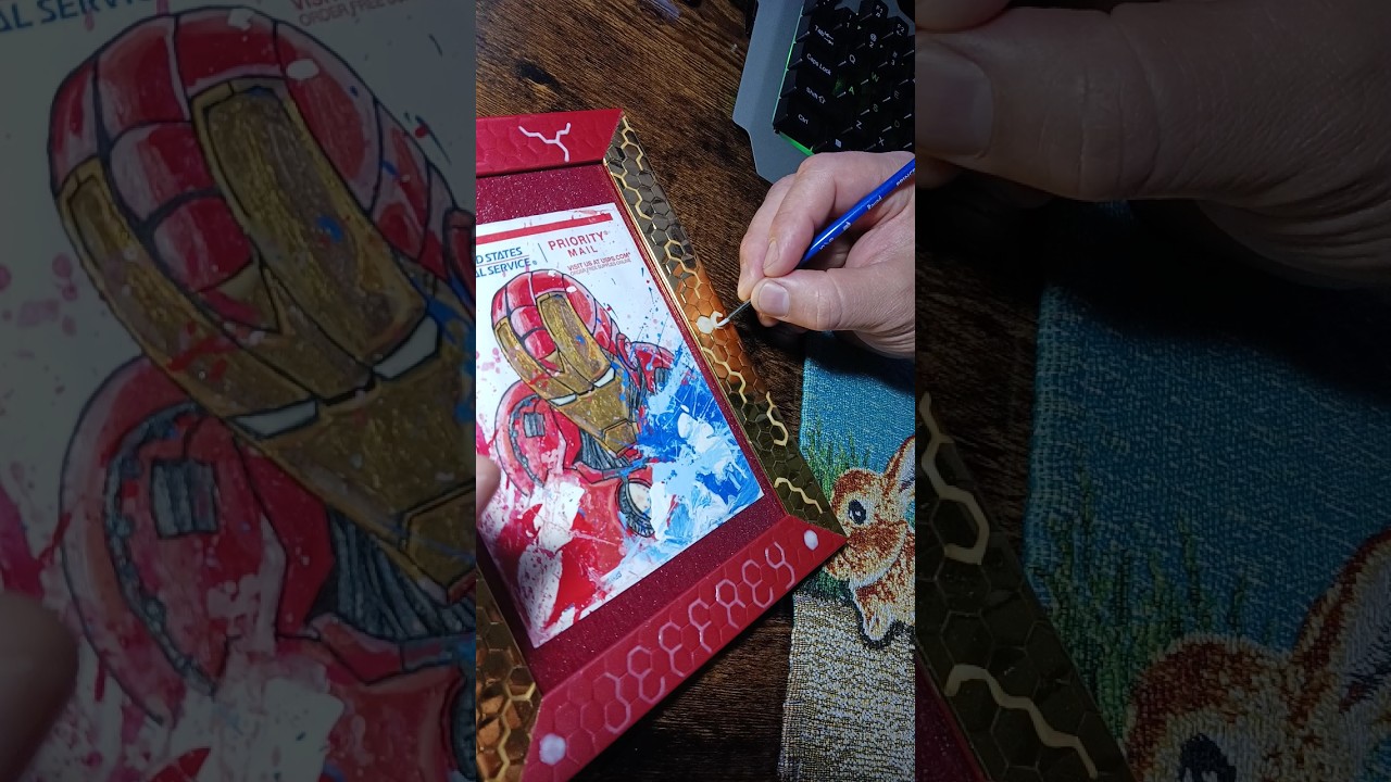 #ironman  #marvel  #art  #painting  #acrylicpainting #glow  #frame