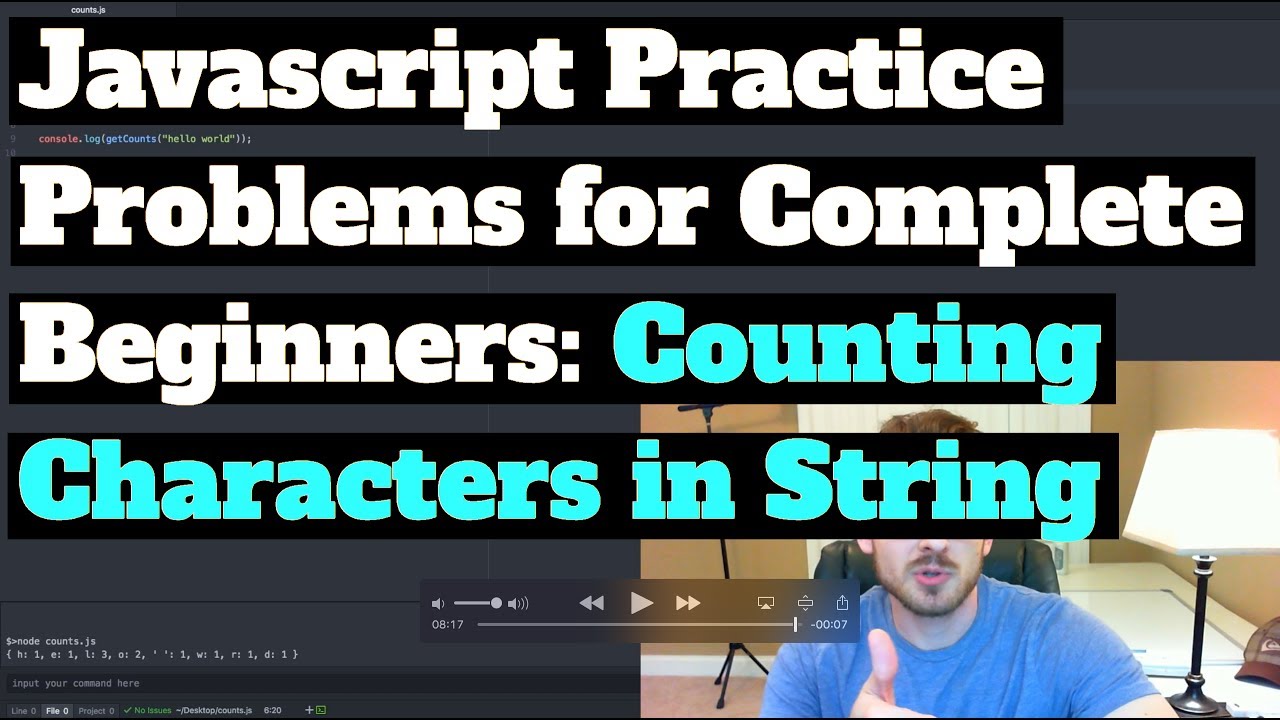 Javascript Practice Problems: Count Characters in String
