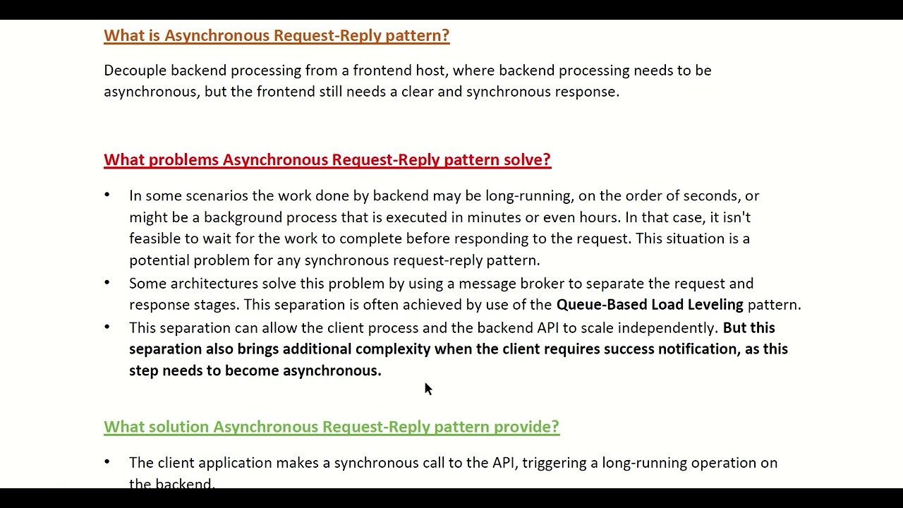 Cloud Patterns - Asynchronous Request Reply