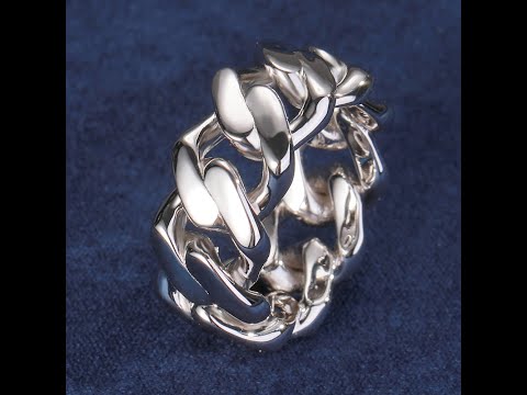 Emanuele Bicocchi Sterling Silver chunky chain ring