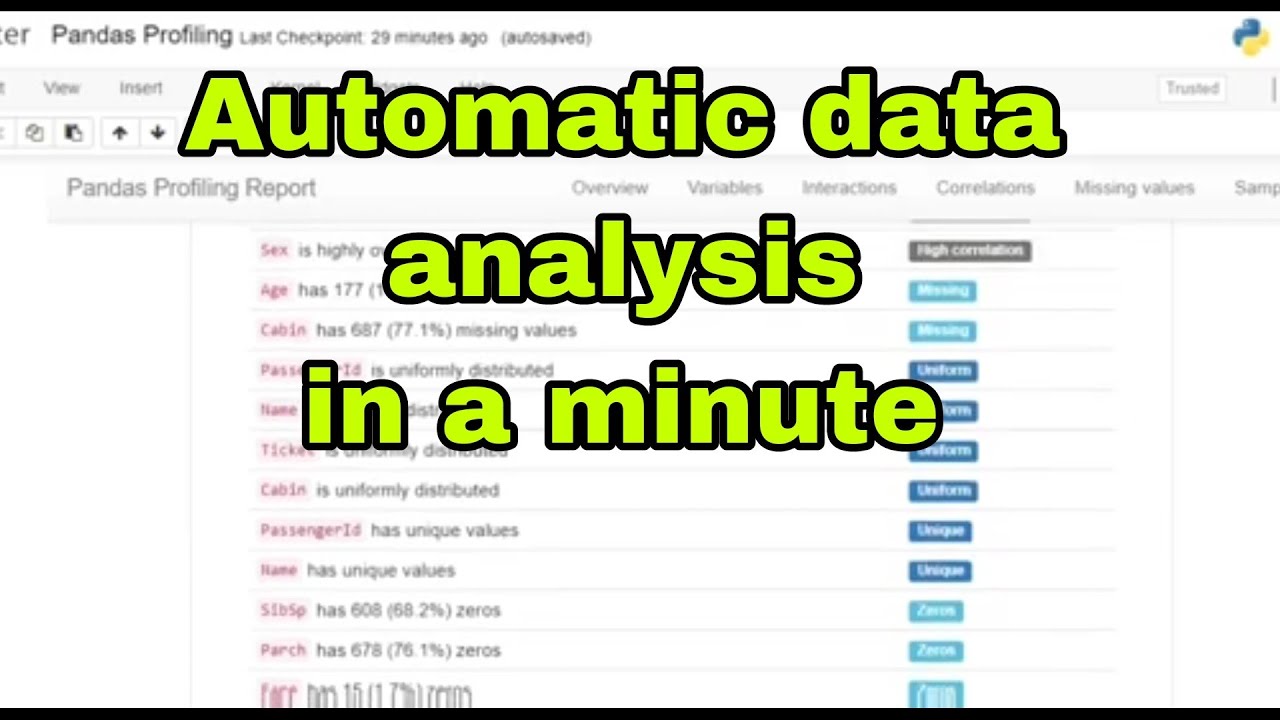 Automatic EDA using data-profiling in python