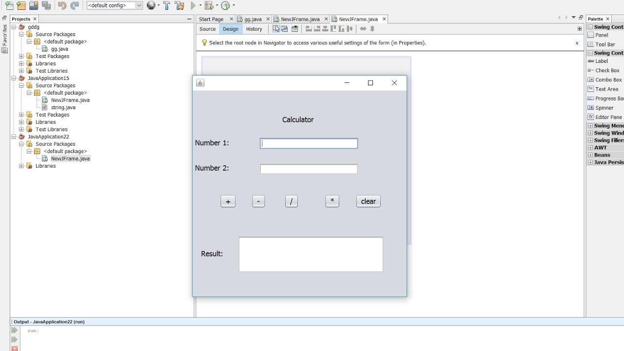 Java NetBeans tutorial for beginners: Simple calculator in 5 minutes