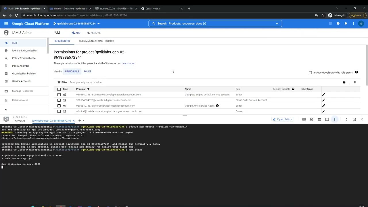 Google Cloud Platform: Nodejs vs Cloud Datastore