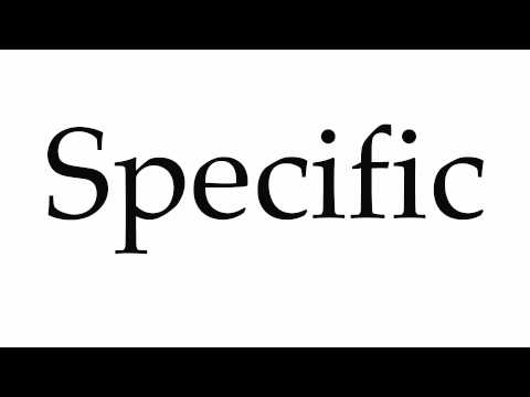How to Pronounce Specific