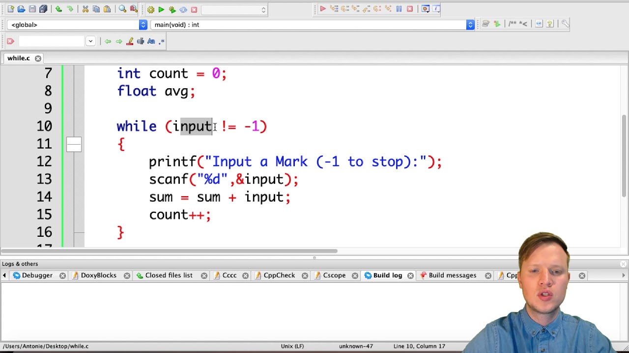 17. C Programming - While Sentinel Controlled Loop Structure