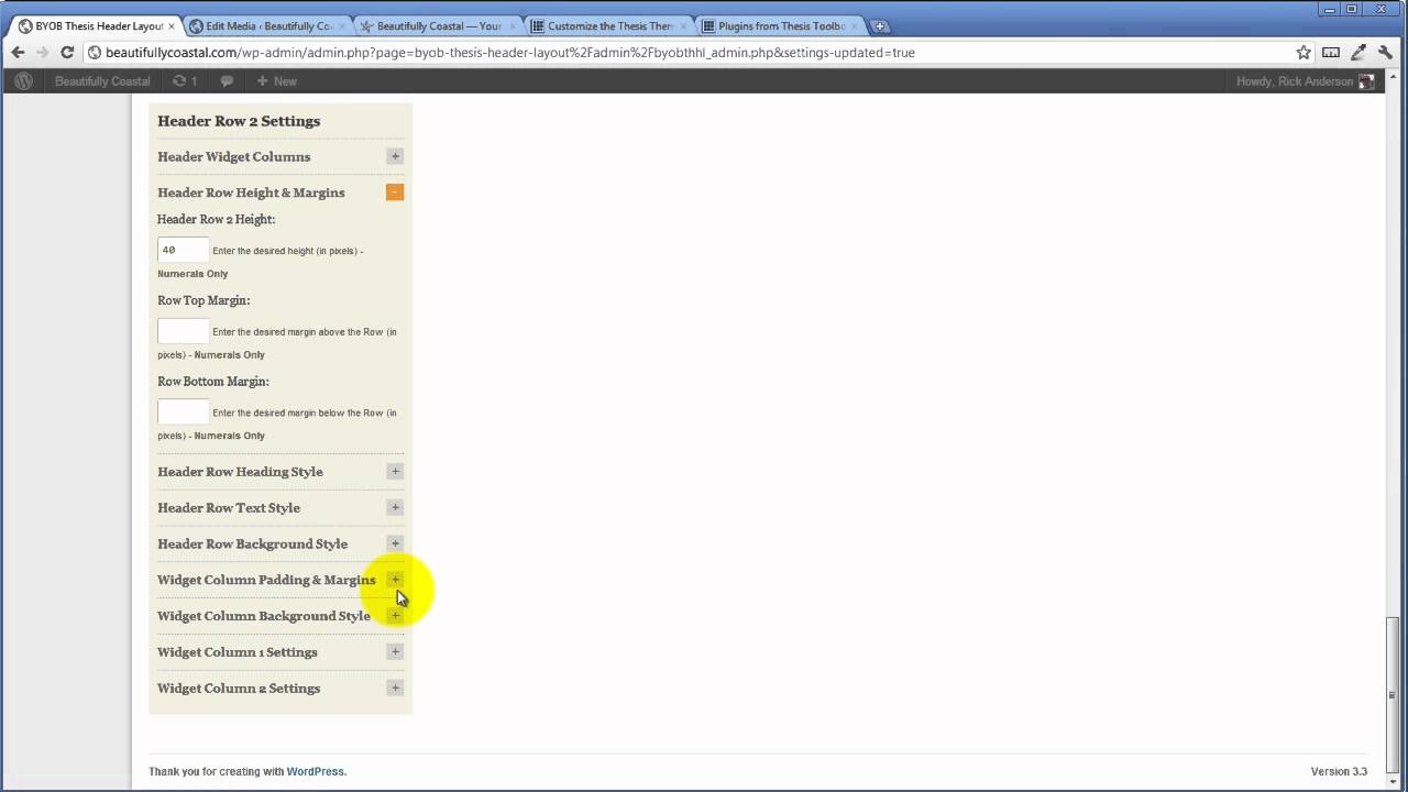 Configure Header Rows and Columns Sizes Using Thesis Header Layout Plugin