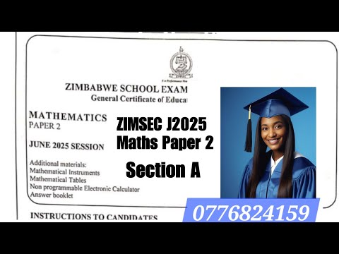 Zimsec June 2025 Maths Paper 2, Solutions for Section A