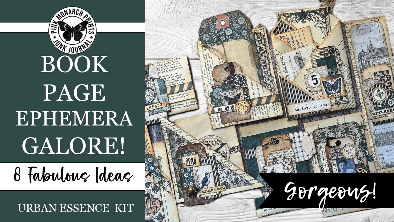 Use Up Those Book Pages and Make AMAZING Junk Journal Ephemera GALORE! Craft Along w/ Pink Monarch