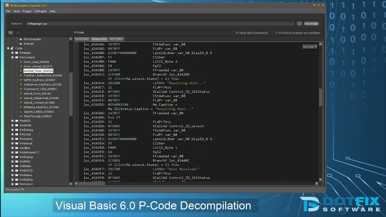 VB Decompiler - Visual Basic 6.0 P-Code Decompilation