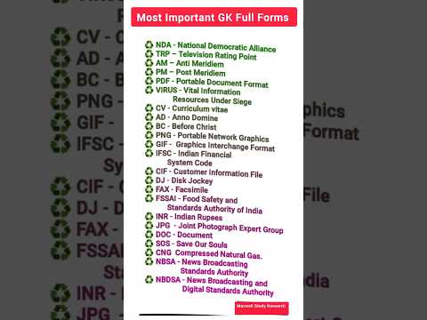 Full form of gk | full name of #abbreviations #acronym