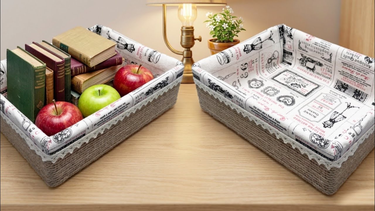 Amazing DIY Craft Ideas Tutorial Using Cardboard Box Making Storage Basket For Begginer