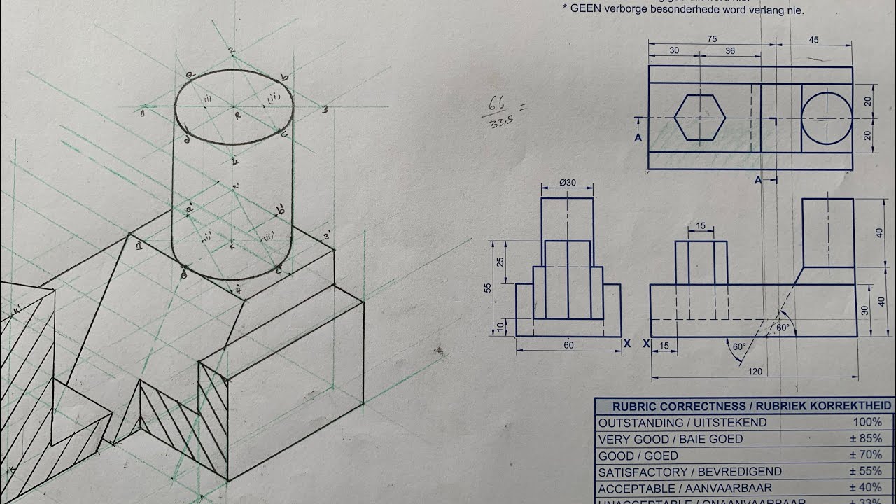 Engineering Graphics and Design Grade 12/ Isometric Drawing ✍️/ Part 1