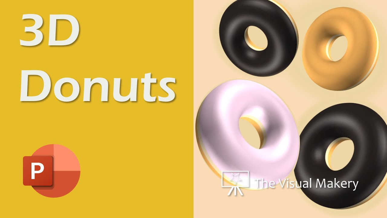 How to Create a Simple 3D Donuts Scene - PowerPoint Tricks - with audio narration