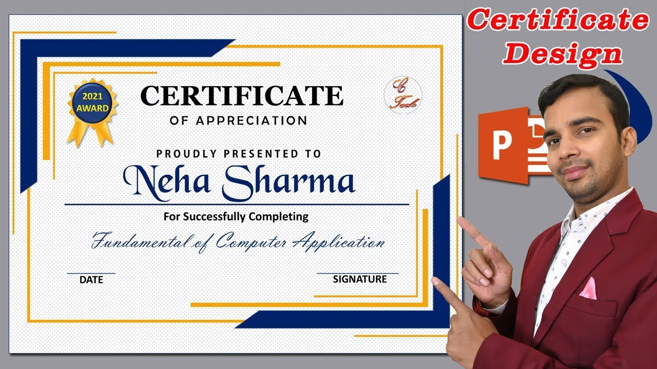 How to Latest Certificate Design In MS PowerPoint #Certificatedesign