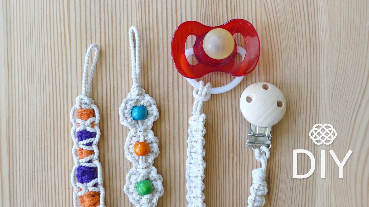 DIY PACIFIER CLIP HOLDER EASY MACRAME TUTORIAL