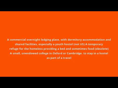 what is the meaning of hostel