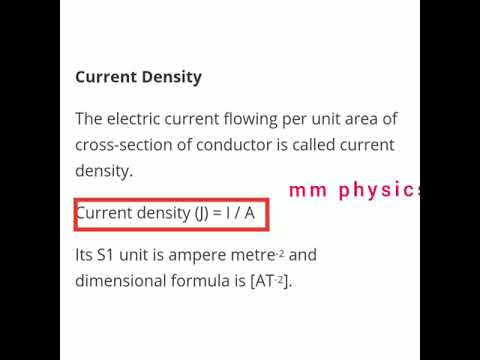 Current density - Class 12 Physics